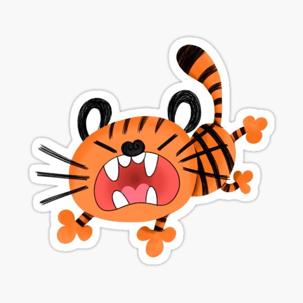 "Angry Tiger" Sticker by Marcos-Vendrell | Redbubble