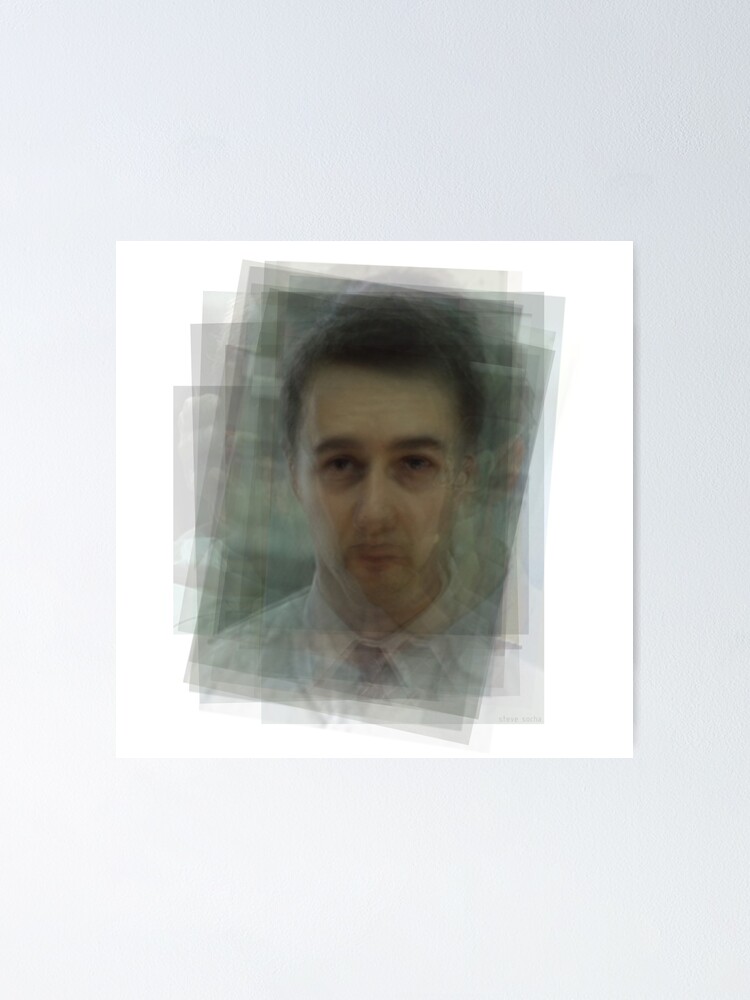 "Tyler Durden Ed Norton Portrait" Poster by overlay-art | Redbubble