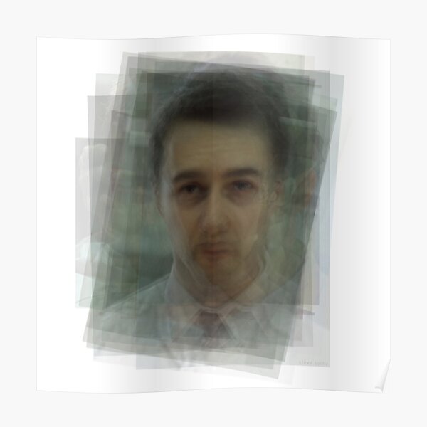 "Tyler Durden Ed Norton Portrait" Poster by overlay-art | Redbubble