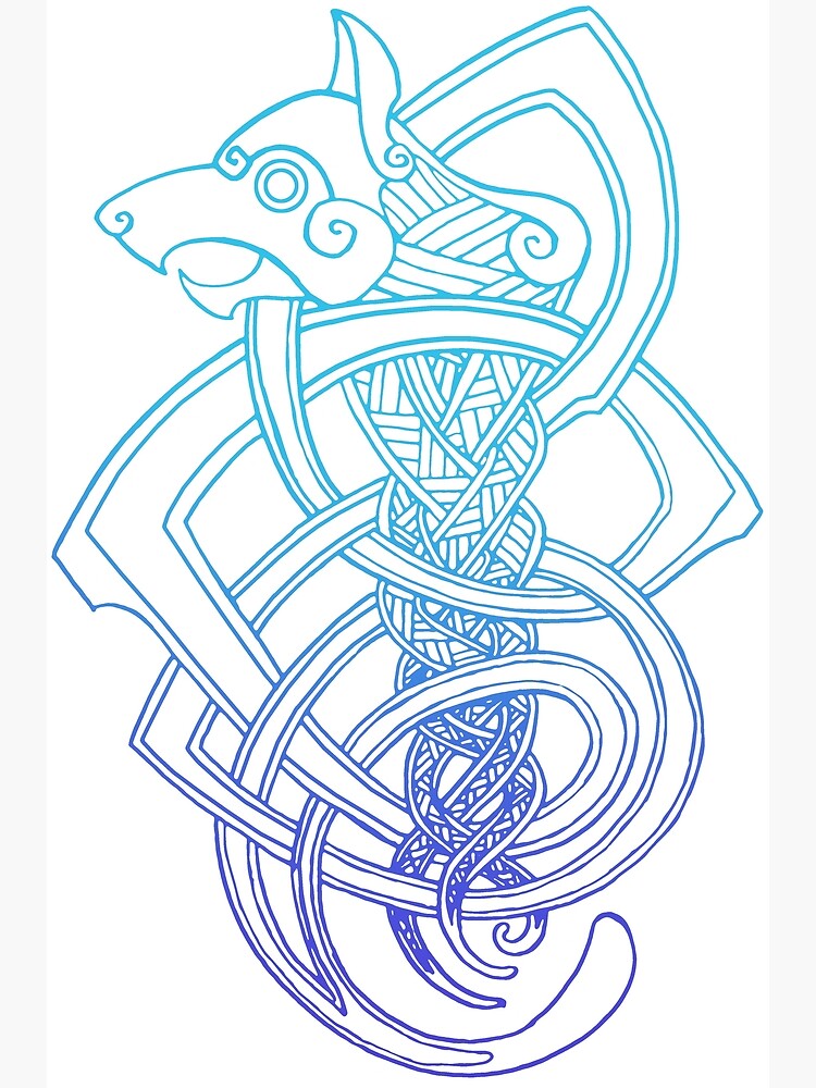 "Fenrir Viking Knot-work" Poster by Zrognak | Redbubble