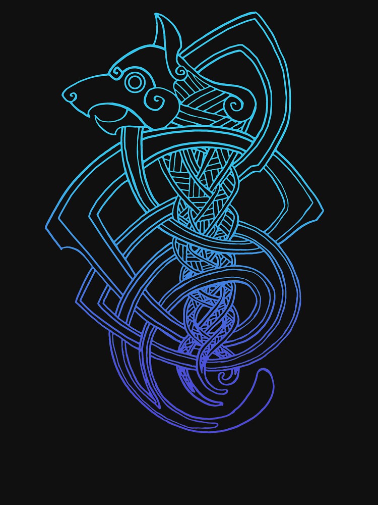 "Fenrir Viking Knot-work" T-shirt for Sale by Zrognak | Redbubble ...