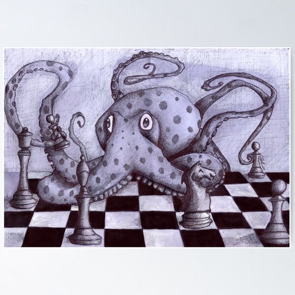 "An Octopus Playing Chess" Poster for Sale by Cantus | Redbubble