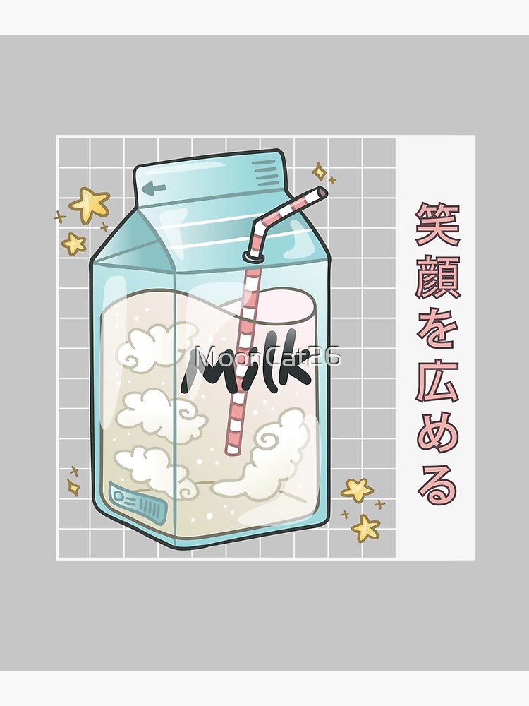 "Milk Japan Anime Milk Carton Manga Trend Gift Birthday" Poster by ...