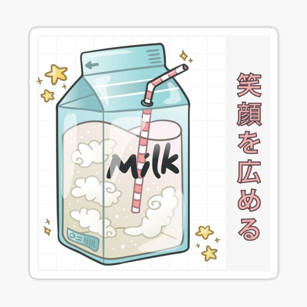 "Milk Japan Anime Milk Carton Manga Trend Gift Birthday" Sticker by ...