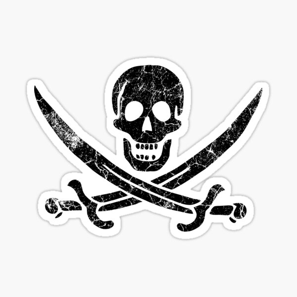 "Calico Jack Rackham Distressed Pirate" Sticker for Sale by ...