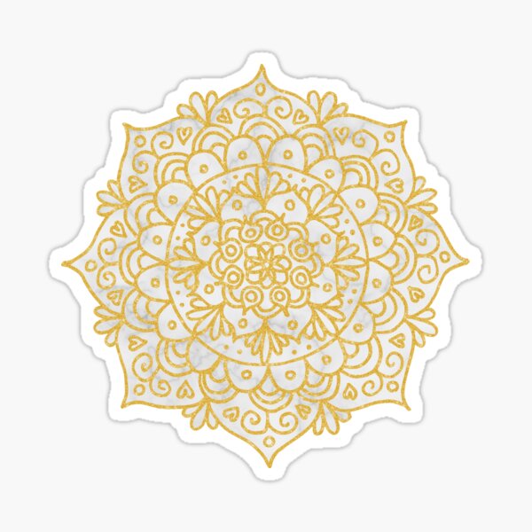"Luxe Gold Mandala on Marble" Sticker by julieerindesign | Redbubble