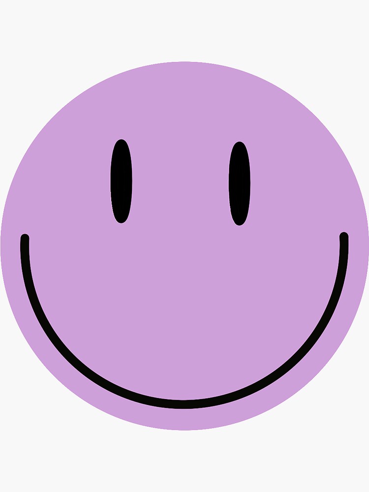"violet happy face" Sticker for Sale by DaisySquared | Redbubble