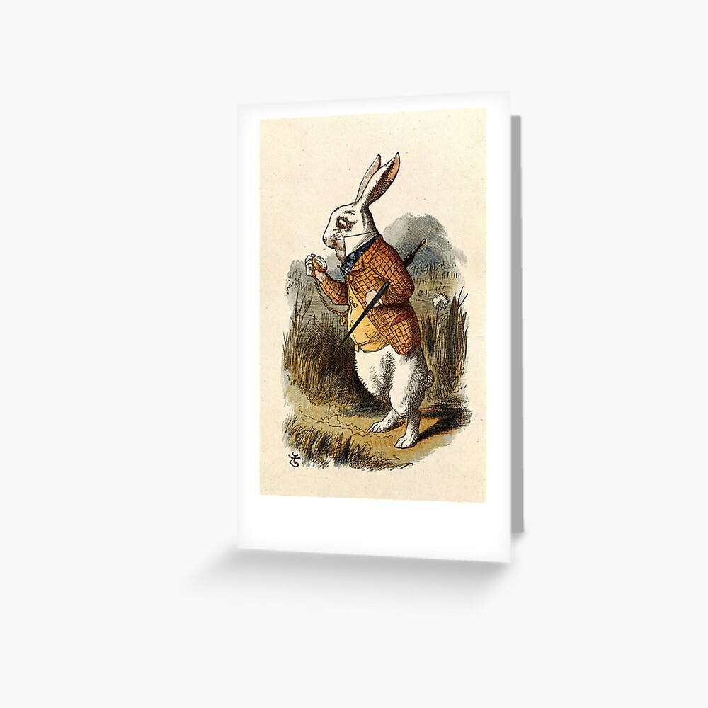 "Cute Vintage Rabbit: The White Rabbit Sir John Tenniel" Greeting Card ...