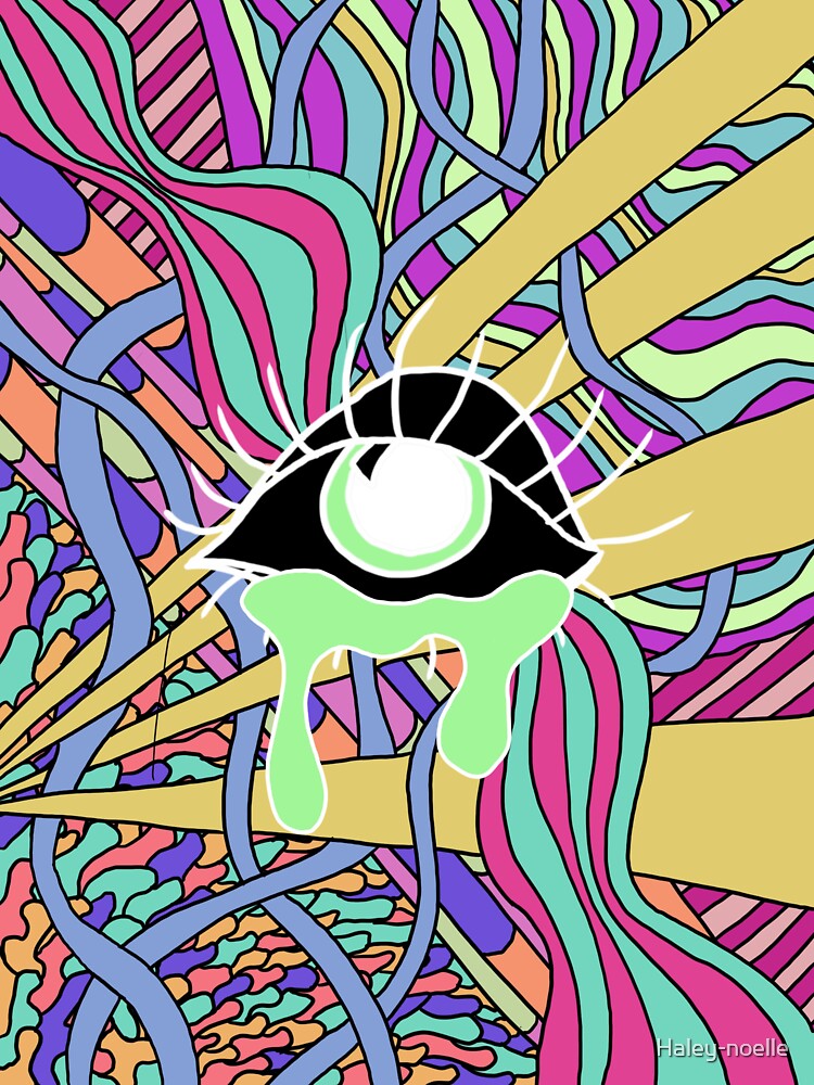 "trippy eye green tear" Sticker by Haley-noelle | Redbubble