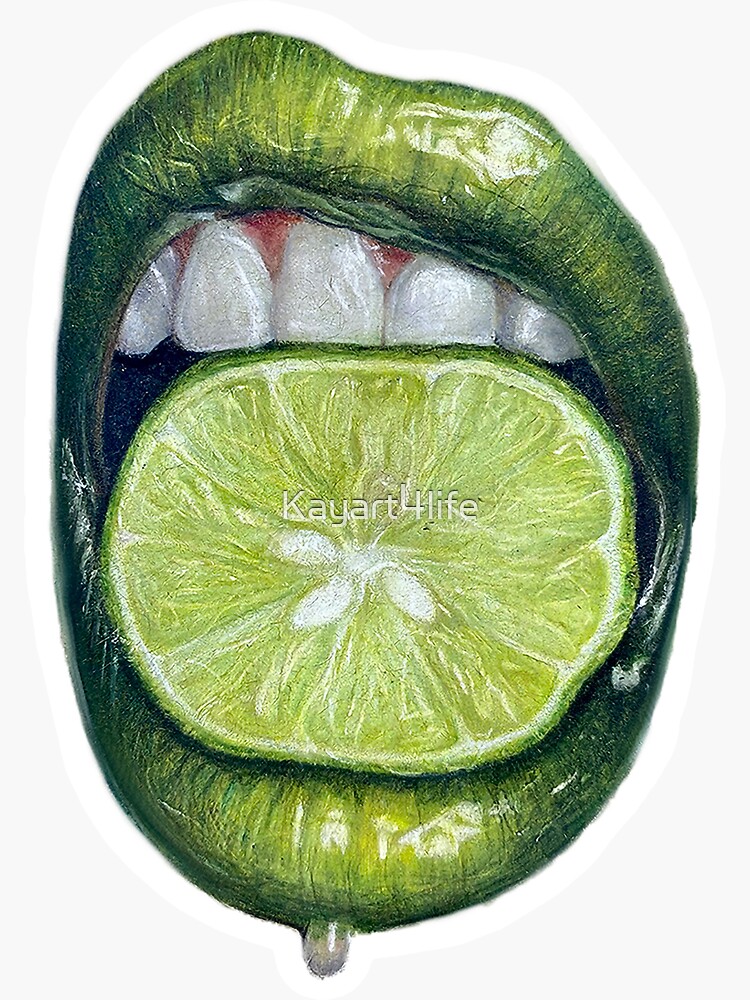 "Lime Lips" Sticker for Sale by Kayart4life | Redbubble