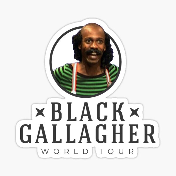 "Black Gallagher world tour" Sticker for Sale by Primotees | Redbubble