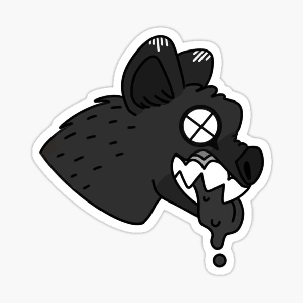 "Hyena Homie (Pitch Black)" Sticker by Jimmy-shit | Redbubble