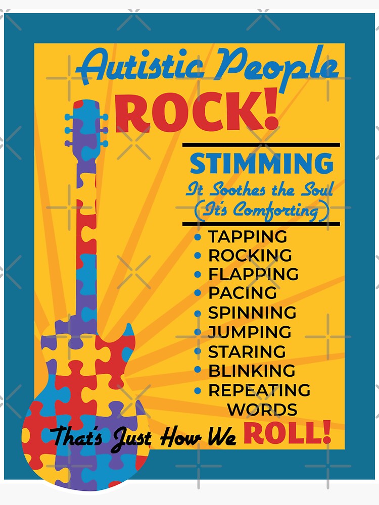 "Autistic People Rock!" Sticker for Sale by NiftyGoods | Redbubble