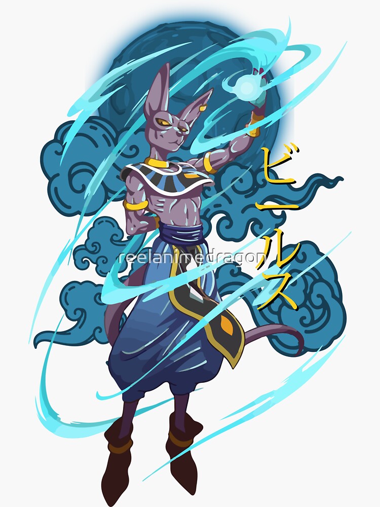 "Beerus Destroyer - Dragon Ball" Sticker for Sale by reelanimedragon ...