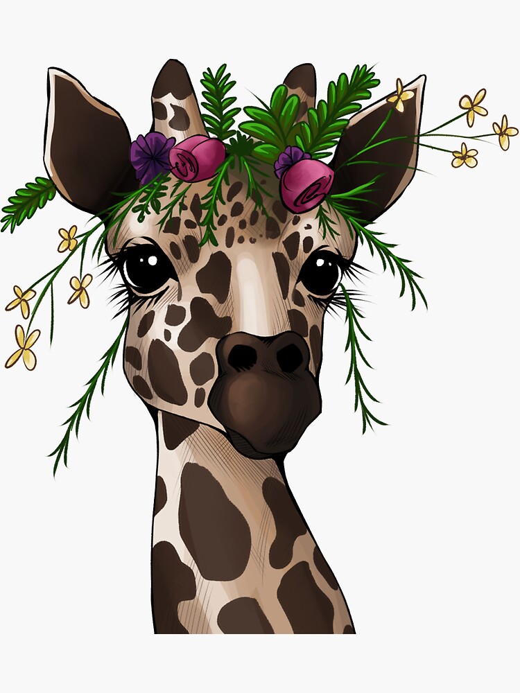 "Miss Giraffe" Sticker by KJNewman100 | Redbubble