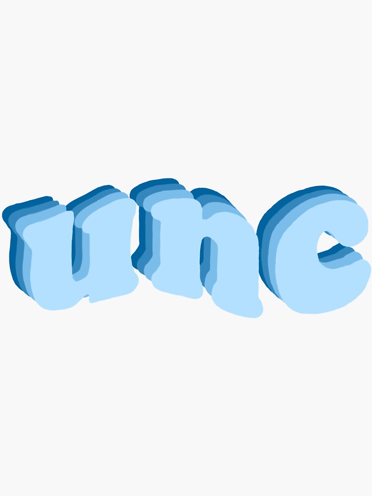 "unc wavy letters" Sticker for Sale by sallysprints | Redbubble