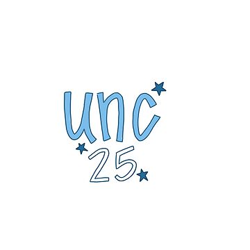 "unc letters class of 25 " Sticker for Sale by sallysprints | Redbubble