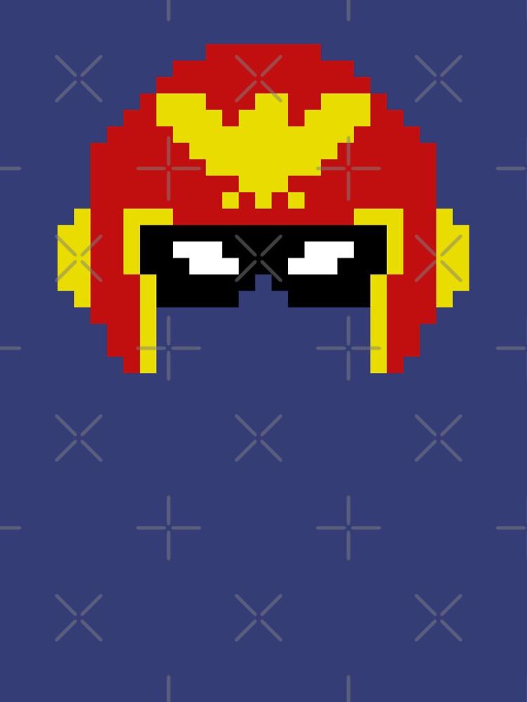 "8-Bit Captain Falcon Helmet" T-shirt by CreamFraiche | Redbubble | 8 t ...