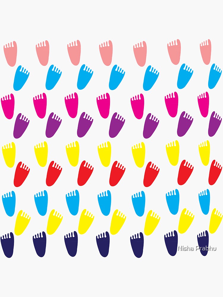 "Colorful Footprints Footsteps " Sticker for Sale by nishaprabhu ...