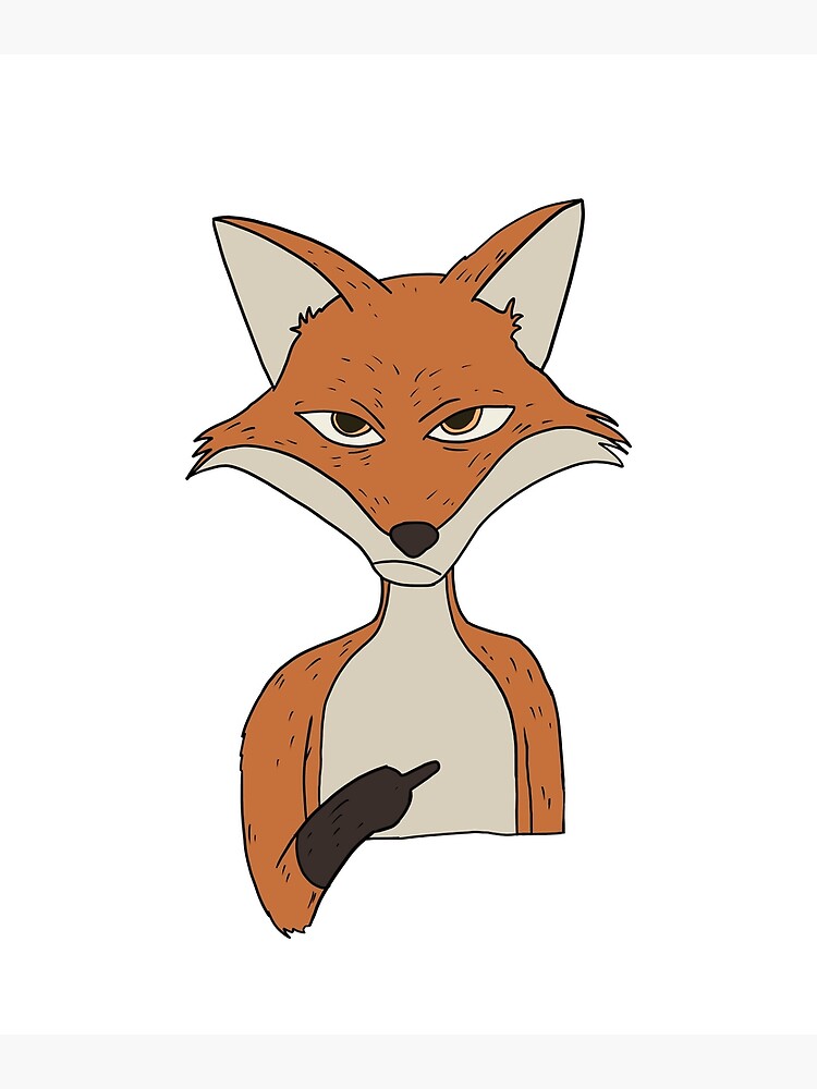 "Grumpy Fox Holding Middle Finger " Poster for Sale by Mesyo | Redbubble