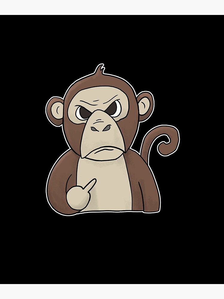 "Grumpy Monkey Ape Holding Middle Finger " Poster for Sale by Mesyo ...