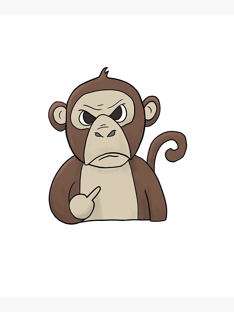 "Grumpy Monkey Ape Holding Middle Finger " Photographic Print by Mesyo ...