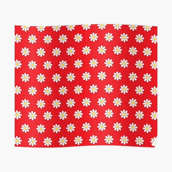 Póster «Diseño de patrón de repetición de flores rojas y blancas» de ...