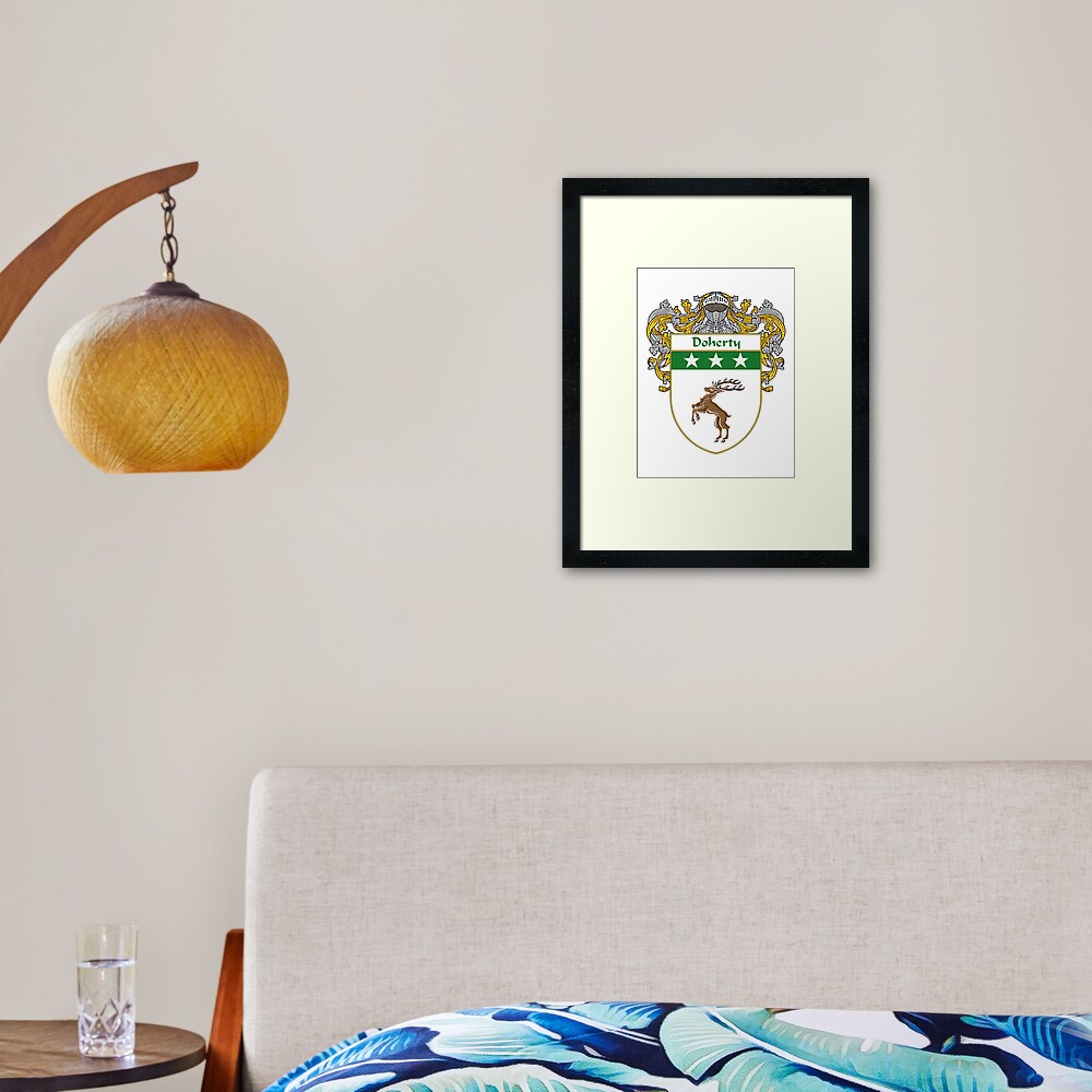 "Doherty Coat of Arms/Family Crest" Framed Art Print for Sale by ...