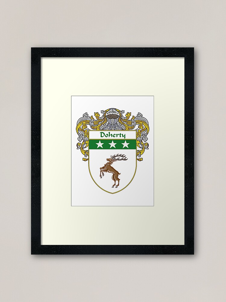 "Doherty Coat of Arms/Family Crest" Framed Art Print for Sale by ...