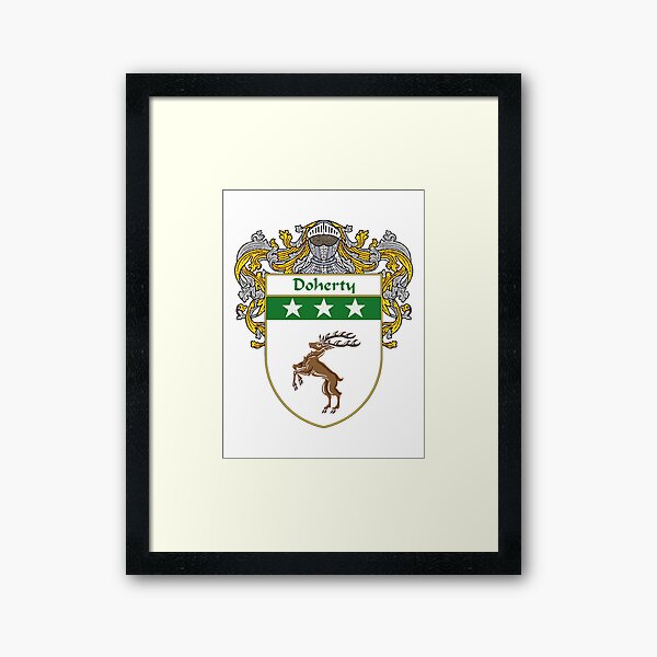 "Doherty Coat of Arms/Family Crest" Framed Art Print for Sale by ...