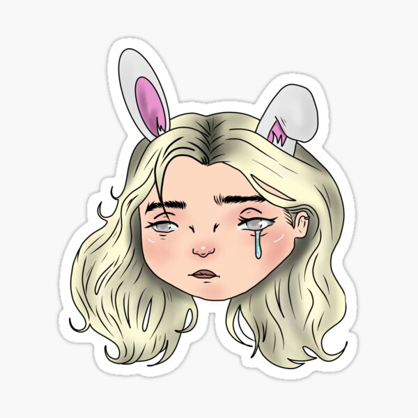 "why so sad bunny?" Sticker for Sale by CRY-4-ME | Redbubble