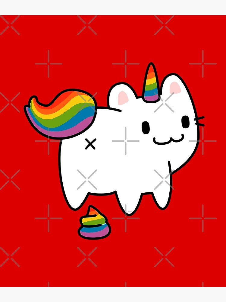 "Caticorn Rainbow Flag Gay Pride & Poop Gay design" Poster by AnaLeon ...