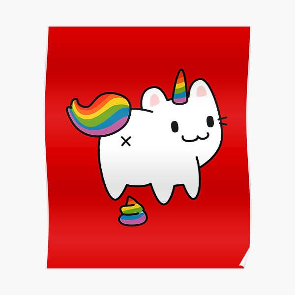 "Caticorn Rainbow Flag Gay Pride & Poop Gay design" Poster by AnaLeon ...