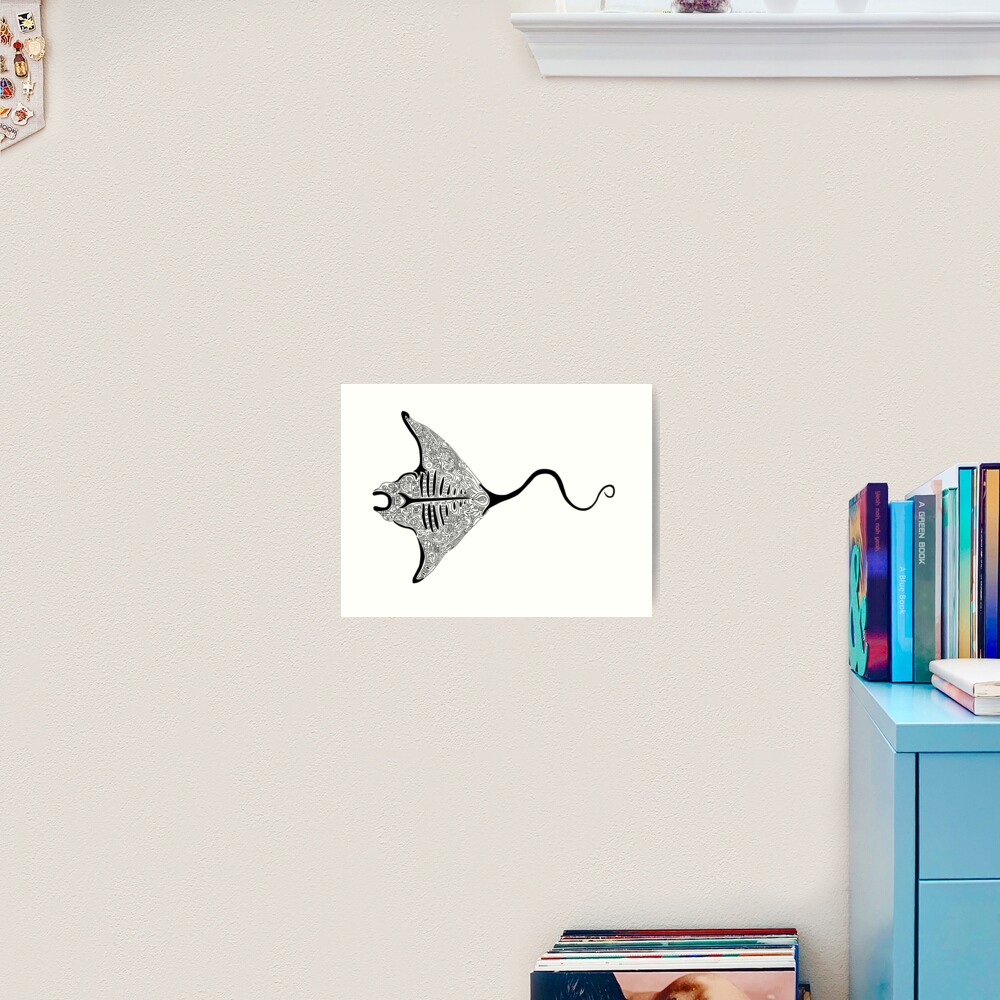 "Manta Ray Doodle" Art Print by maretjohnson | Redbubble