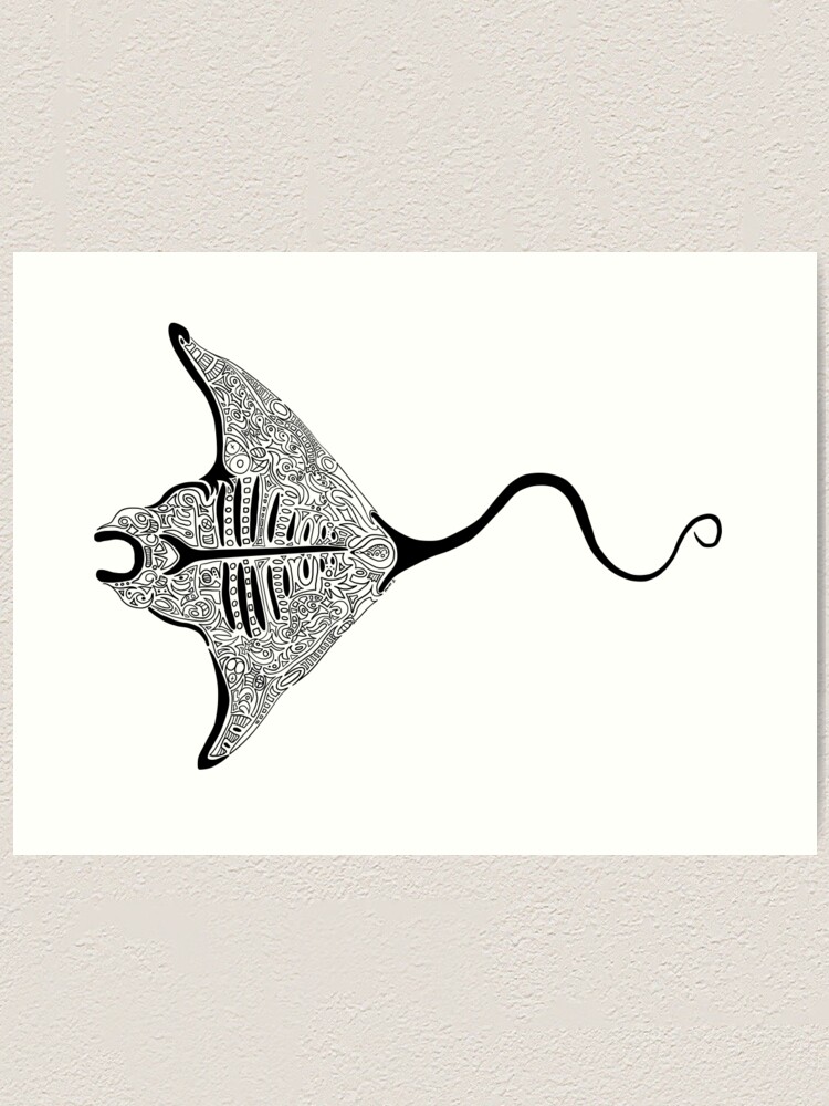 "Manta Ray Doodle" Art Print by maretjohnson | Redbubble