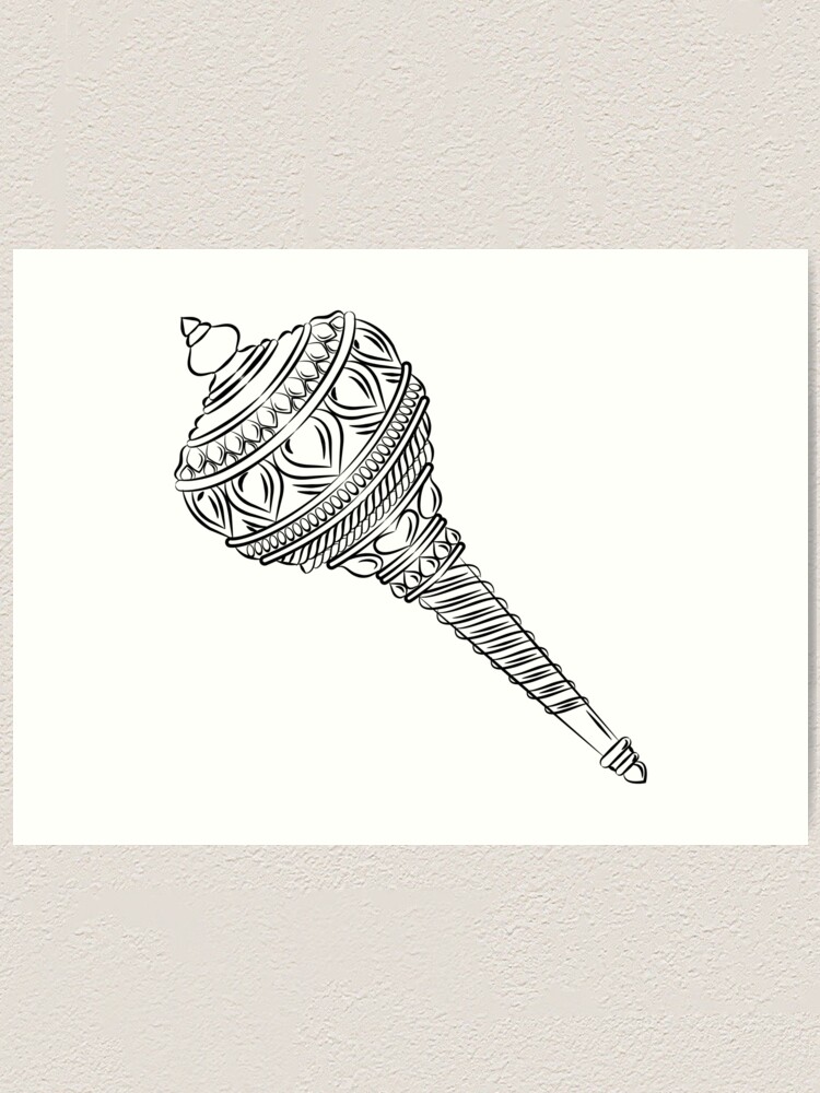 Hanuman Gada Drawing