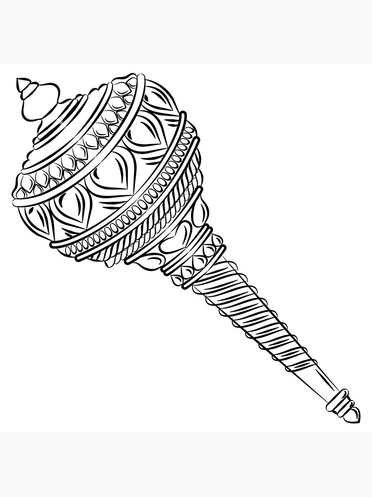 "Creative illustration of Lord Hanuman weapon (Gada)" Photographic ...