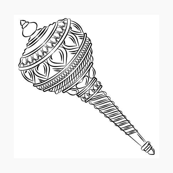"Creative illustration of Lord Hanuman weapon (Gada)" Photographic ...