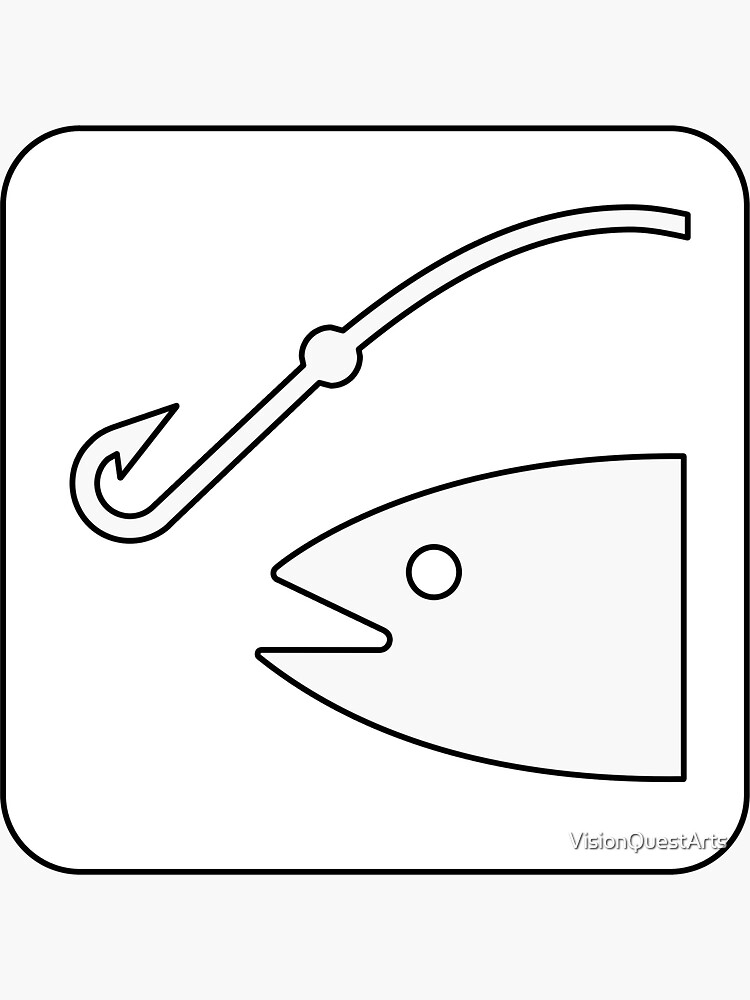 "Recreational Fishing Sign Symbol" Sticker for Sale by VisionQuestArts ...