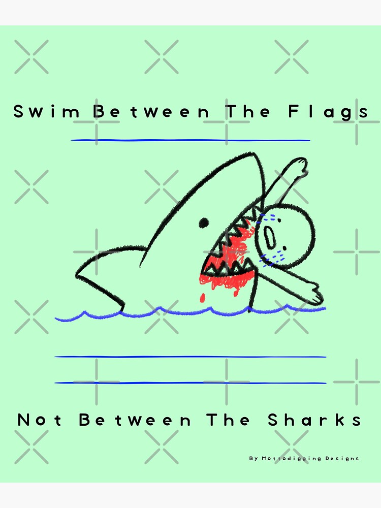 "Swim Between The Flags" Sticker for Sale by MottoDigging | Redbubble