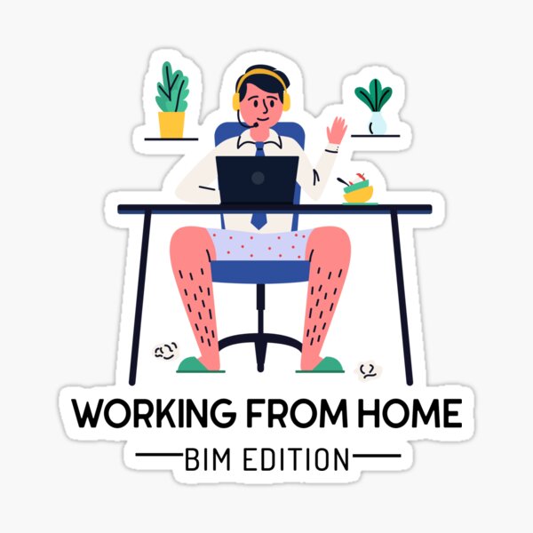 "BIM - Work from home - Male" Sticker for Sale by Laukgr | Redbubble