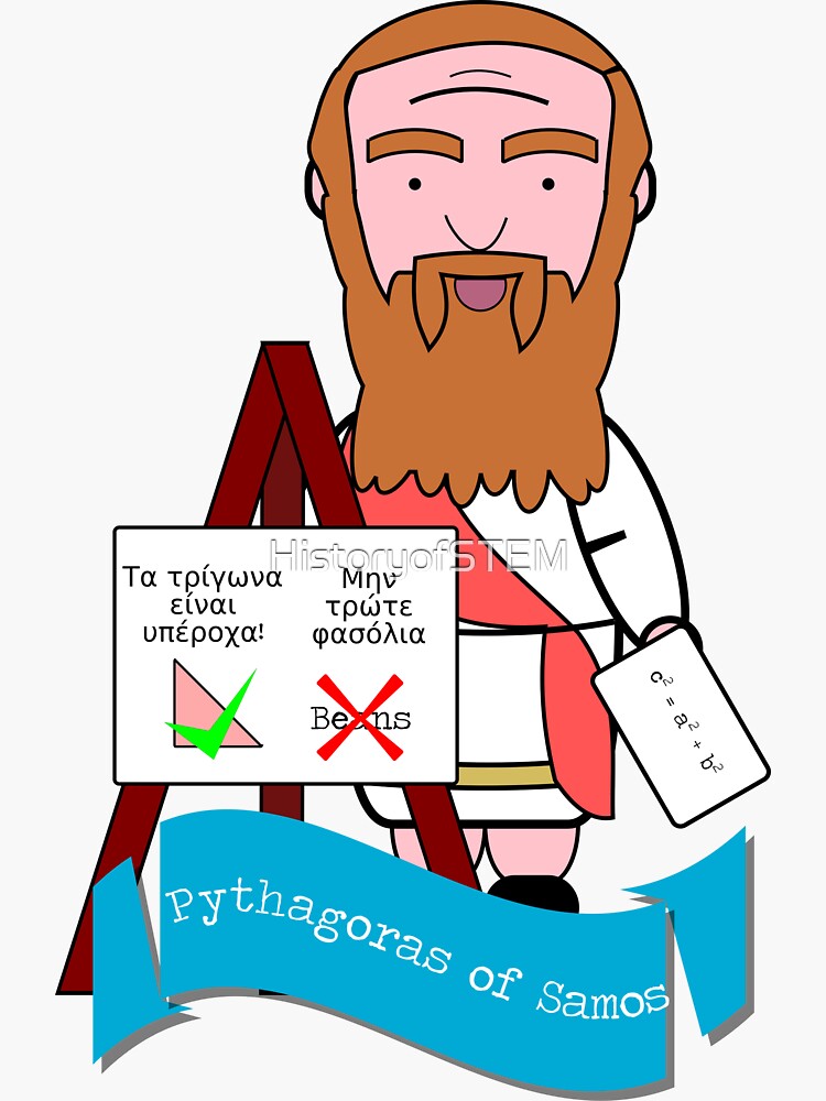 "Pythagoras of Samos" Sticker for Sale by HistoryofSTEM | Redbubble