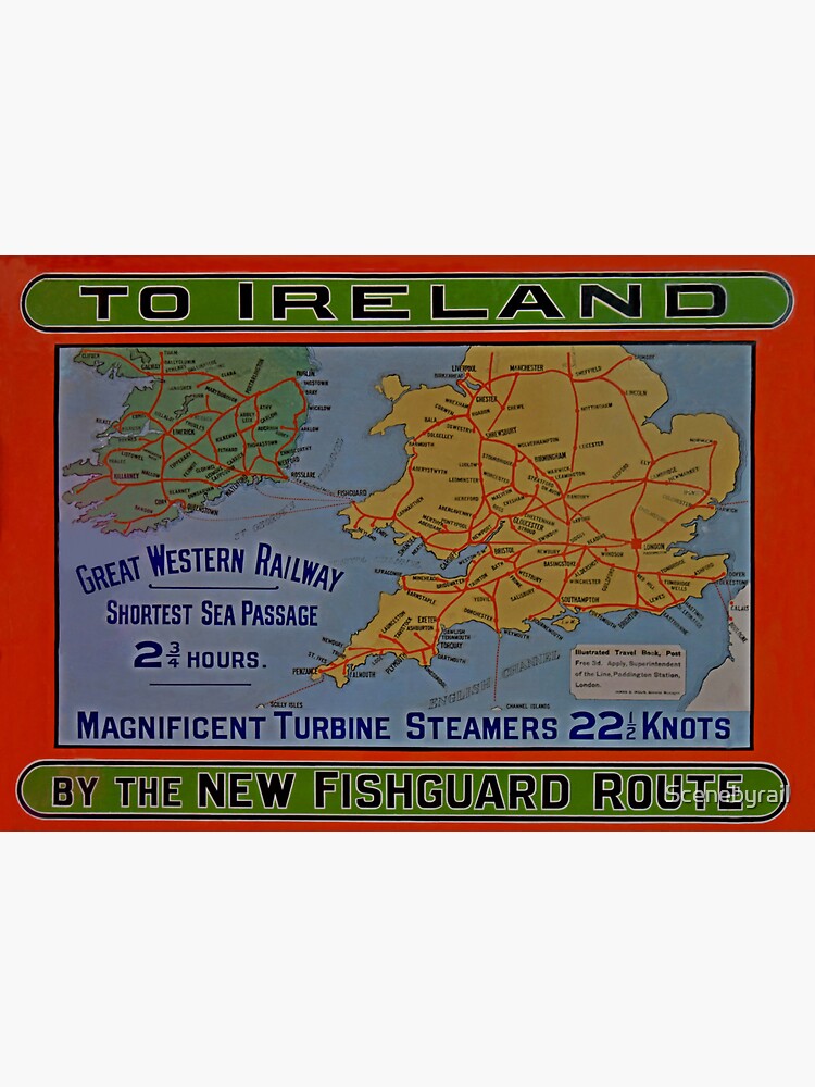 "GWR Railway Ferry poster to Ireland" Sticker for Sale by Scenebyrail ...