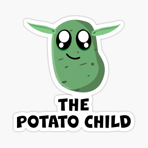 "The Potato Child - Black" Sticker for Sale by SmileMiau | Redbubble
