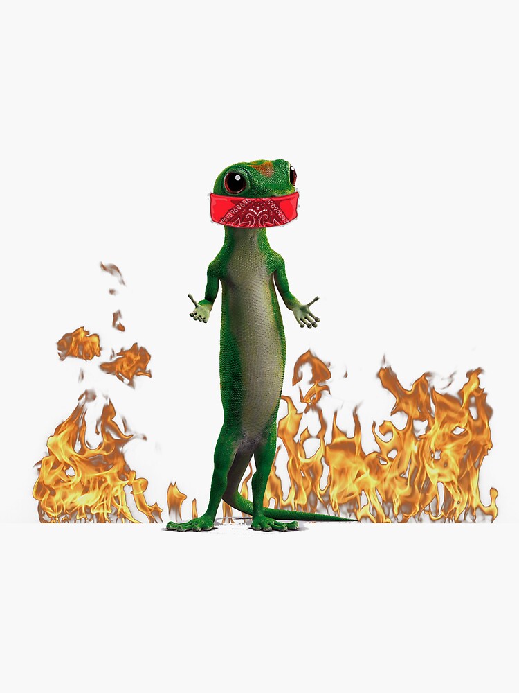 "Gecko Fire" Sticker for Sale by bandanarepublic | Redbubble