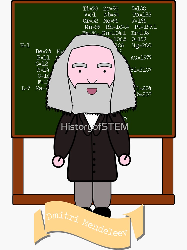 "Dmitri Mendeleev" Sticker for Sale by HistoryofSTEM | Redbubble