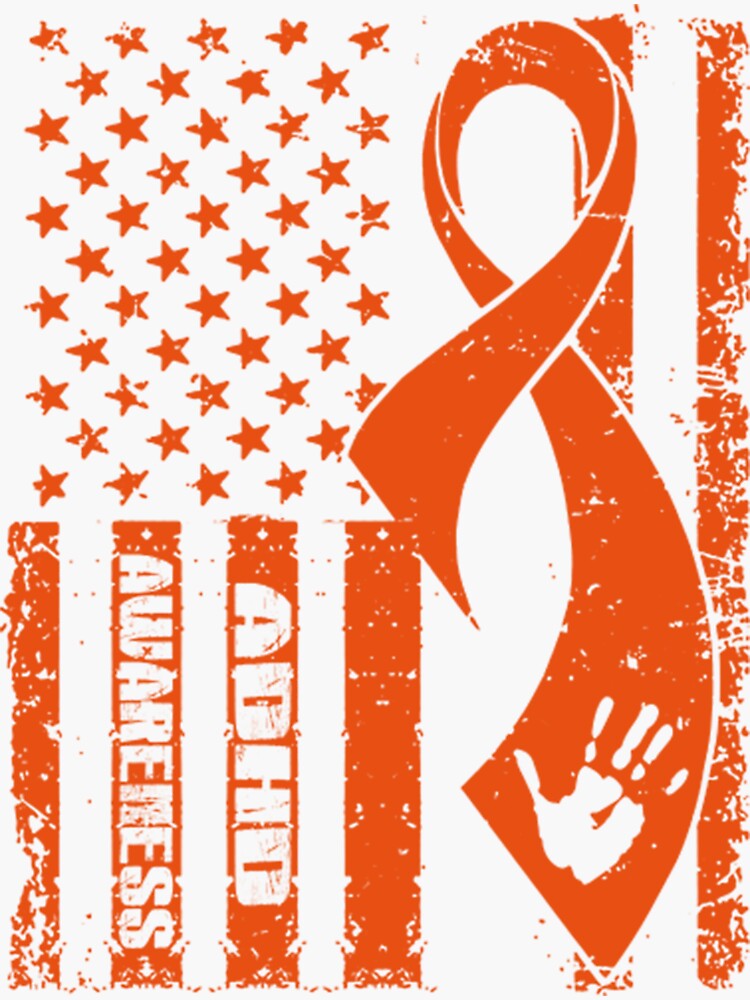 "Adhd Disease ADHD Disease Awareness Flag" Sticker for Sale by ...