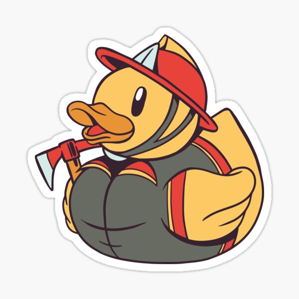 "Cute Fireman Duck" Sticker for Sale by infleims | Redbubble