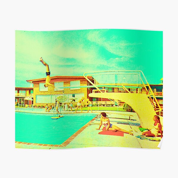 "Swimming Pool Art, MCM Decor, Mid Century poolside art, Poolside print ...