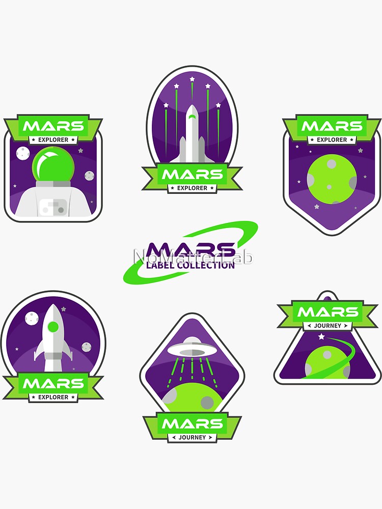 "Mission to Mars - 7 Sticker Pack - Purple Green" Sticker for Sale by ...